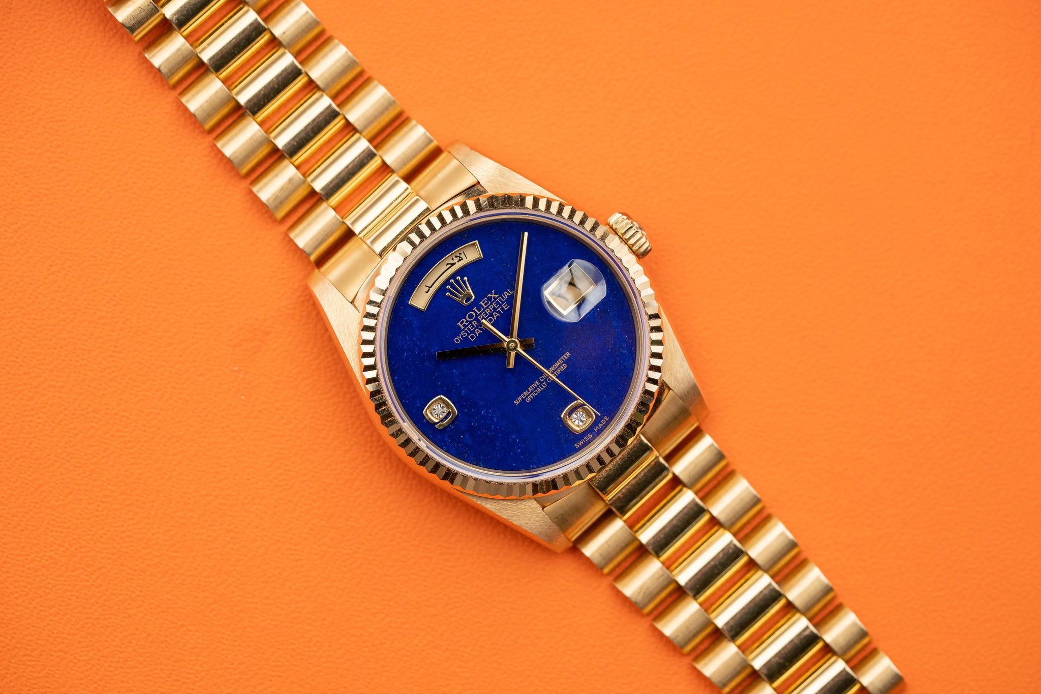 Rolex Day-Date 36mm Lapis Lazuli Stone Dial 18238 1995 collector’s com