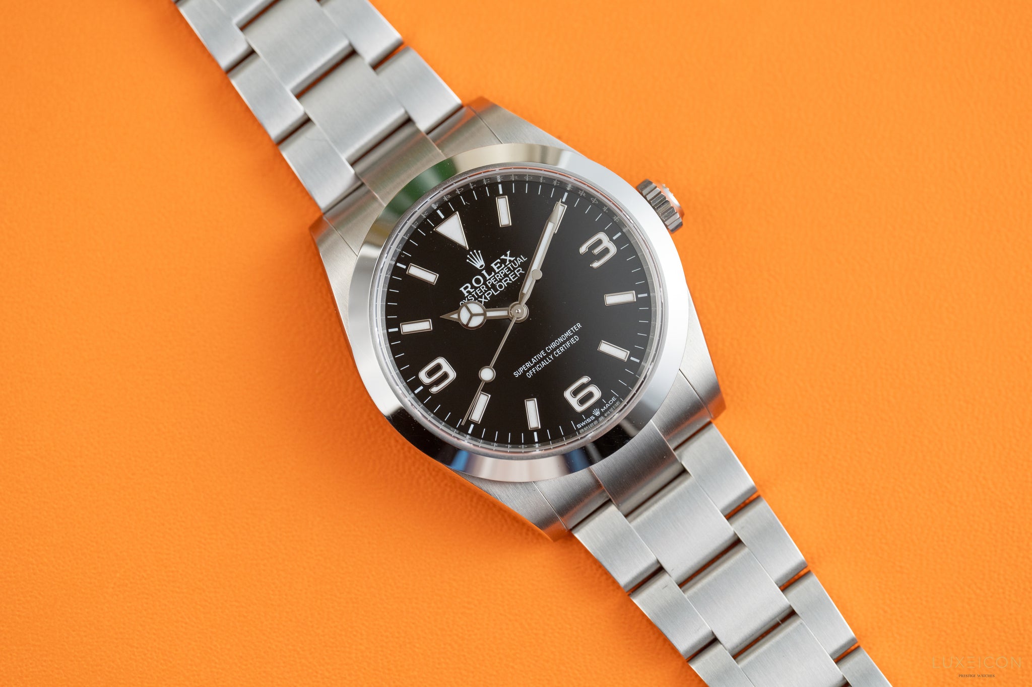 Rolex Explorer 2024 40mm Smooth Bezel Black Index Arabic Dial Oyster B
